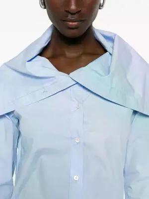7 For All Mankind Off-shoulder Poplin Shirt