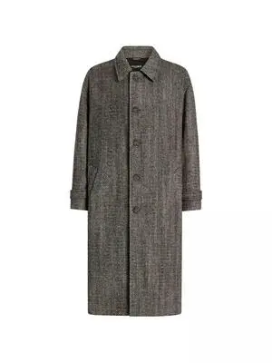 Dolce & Gabbana Single-breasted Wool-blend Chevron Coat - Grey
