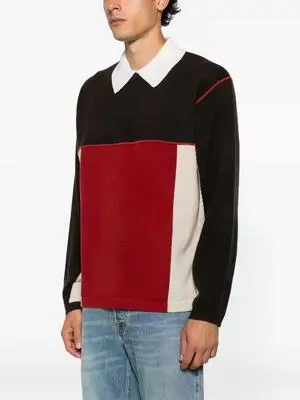 Guest In Residence Colour-block Long-sleeve Polo Shirt