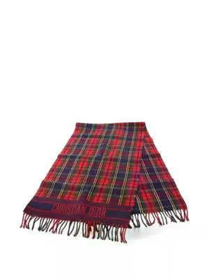 Dior 2010s Check-print Scarf - Red