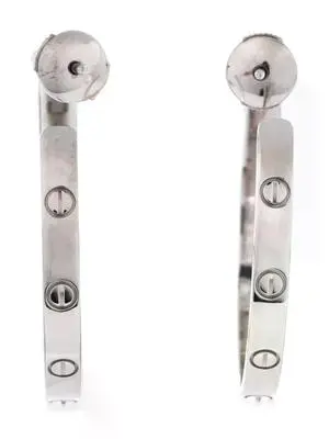 Cartier Love Hoop 18k White Gold Large Earrings