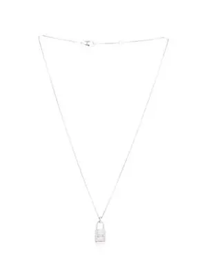 Hermès Amulettes Cadenas Pendant 18k White Gold With Diamonds Necklace