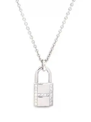Hermès Amulettes Cadenas Pendant 18k White Gold With Diamonds Necklace