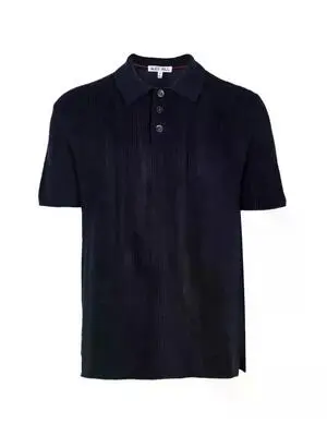 ALEX MILL Ribbed-knit Polo Shirt - Blue