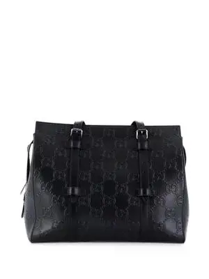 Gucci Gg Embossed Perforated Leather Medium Tote Bag