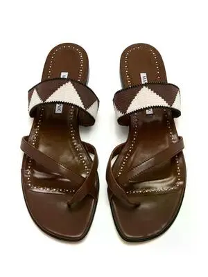 MANOLO BLAHNIK Susastra Geometric-pattern Sandals
