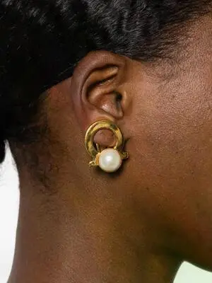 FERRAGAMO 1980s Gancini Faux-pearl Earrings