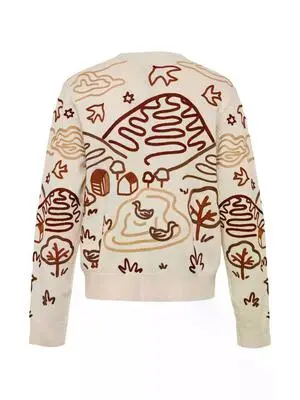 Farm Rio Countryside Cornelli Embroidered Knit Cardigan
