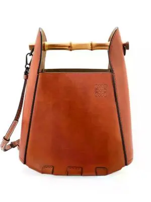 Loewe Bamboo Leather Bucket Bag - Brown