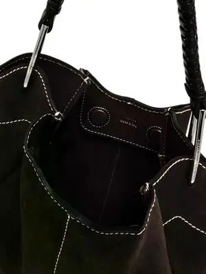 GIANNI CHIARINI Era Suede Contrast-stitch Shoulder Bag