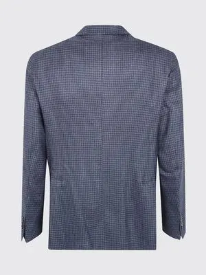 Tagliatore Single-breasted Check Blazer In Wool And Silk With Patch Pockets - Black