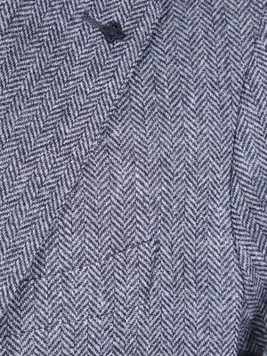 Tagliatore Single-breasted Chevron Blazer In Linen And Wool