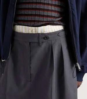 Prada Wool-mohair Mini Skirt
