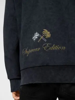 Philipp Plein Relaxed Fit Cotton Hoodie With Rhinestone Logo