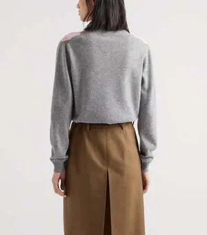 Prada Cashmere Argyle V-neck Sweater