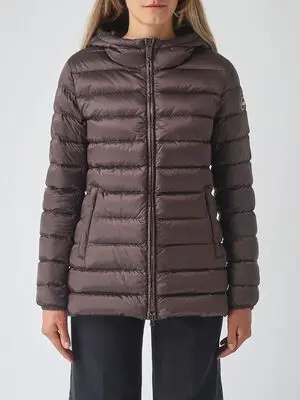 COLMAR Quilted Nylon Long Down Jacket With Hood And Down Filling - Blue