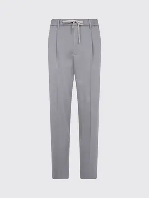 Tagliatore Slim Fit Pleated Trousers In Virgin Wool With Drawstring Waist - Brown