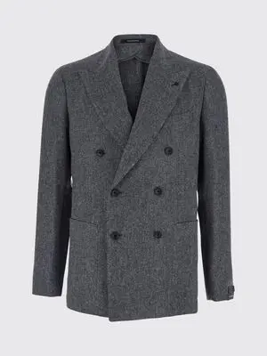 Tagliatore Double-breasted Blazer In Wool And Cashmere With Peak Lapels - Grey