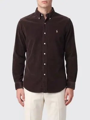 Polo Ralph Lauren Corduroy Shirt With Button-down Collar And Logo - Brown
