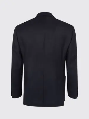 LARDINI Single-breasted Virgin Wool Blazer With Peak Lapels And Patch Pockets