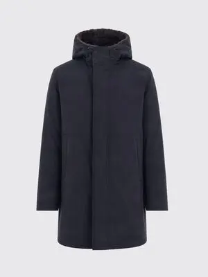 Herno Knee-length Polyester Parka With Adjustable Hood And Fleece Lining - Navy
