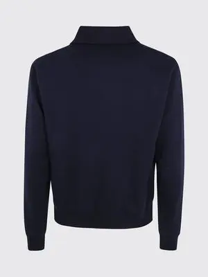 JIL SANDER Half-zip Sweatshirt In A Wool And Cotton Blend With Classic Collar