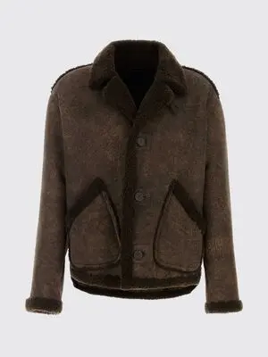 Giorgio Armani Short Suede Lamb Shearling Jacket With Fur Collar