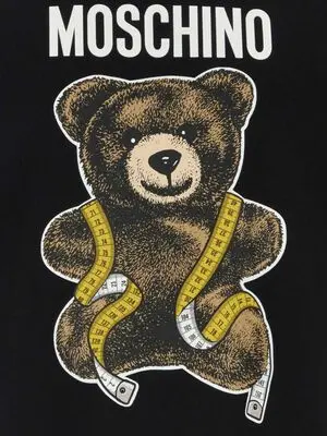 Moschino Teddy Bear Print Cotton T-shirt - Black