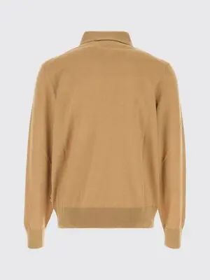 BOSS Long-sleeved Knit Polo Shirt In Pure Virgin Wool - Beige