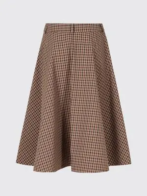 DONDUP High-waisted Plaid Polyester Midi Skirt