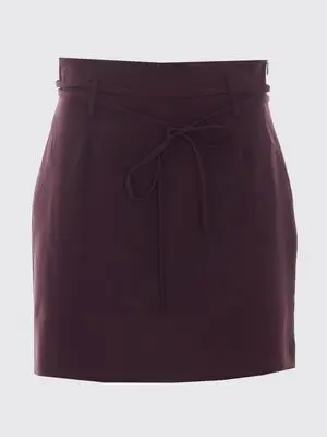 TWINSET High-waisted Pencil Mini Skirt With Belt And Side Zip - Red