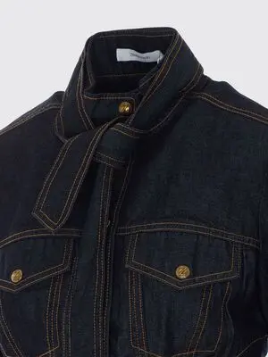 Zimmermann Pussy-bow Slim Fit Cotton Denim Shirt