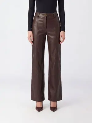 Liu Jo High-waisted Flared Pants In Faux Leather
