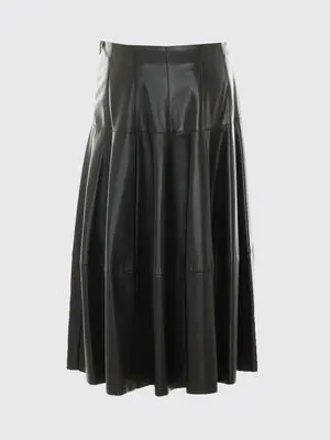 Liu Jo High-waisted A-line Midi Skirt In Faux Leather - Black