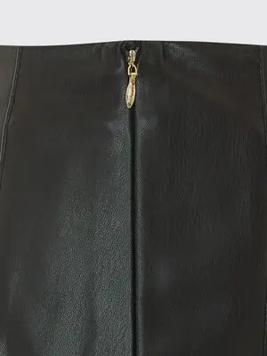 Liu Jo High-waisted A-line Midi Skirt In Faux Leather - Black