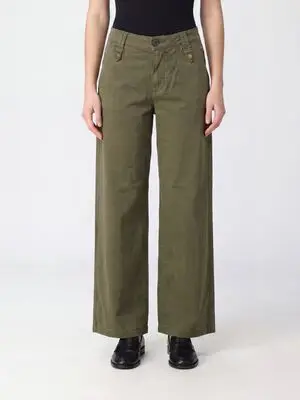 Liu Jo Stretch Cotton Wide-leg Pants With Mid-rise Waist