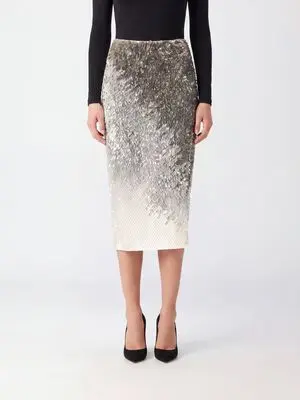 Elisabetta Franchi High-waisted Midi Pencil Skirt With Embroidered Sequins