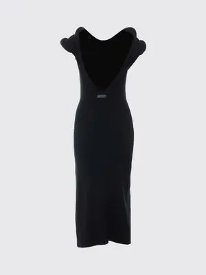 Elisabetta Franchi Jersey Midi Sheath Dress With Front Slit