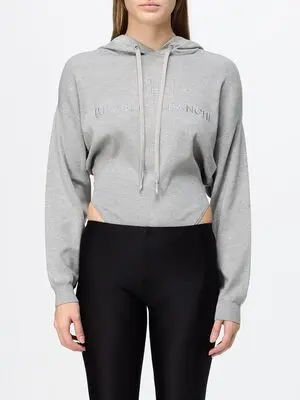 Elisabetta Franchi Jersey Hooded Sweatshirt With Embroidered Logo - Grey