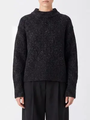 LISA YANG Cashmere Blend Crewneck Sweater With Dropped Shoulders - Grey