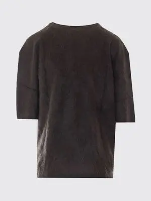 LISA YANG Short-sleeved Pure Cashmere Crewneck Sweater - Grey