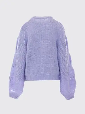 LISA YANG Relaxed Fit Pure Cashmere Crewneck Sweater With Dropped Shoulders - Lilac