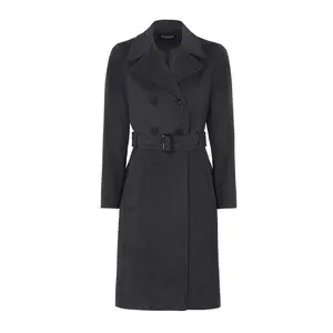 RUMOUR LONDON Isabella Wool And Cashmere Blend Coat With Double-breasted Silhouette And Pleated Back - Grey