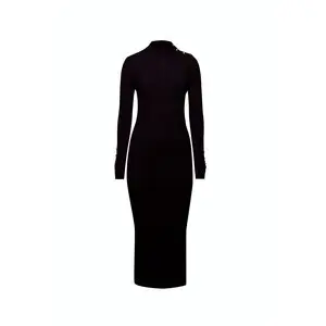 RUMOUR LONDON Adriana Maxi Ribbed Wool Dress
