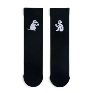 SEMIBOLD Everyday Pima Cotton Crew Socks Partner Lunch - Black