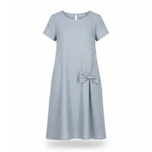 LEMUSE Summer Kiss — Linen Swing Dress With A Bow Light