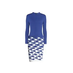 RUMOUR LONDON Sea & Sky Knitted Jacquard Dress In Azure - Blue
