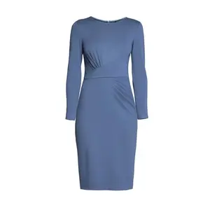 RUMOUR LONDON Rebecca Soft Jersey Dress With Waistline Drapes In Soft - Blue