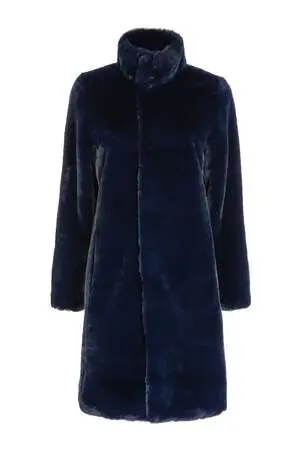 ISSY LONDON Jackie Faux Fur Shearling Coat Midnight - Blue