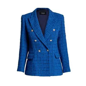 RUMOUR LONDON Cambon Wool-blend Boucle Tweed Blazer In Royal - Blue